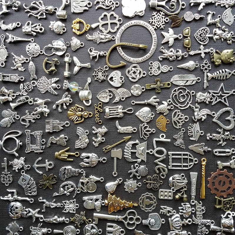 Lot of Charms Gold - Etsy