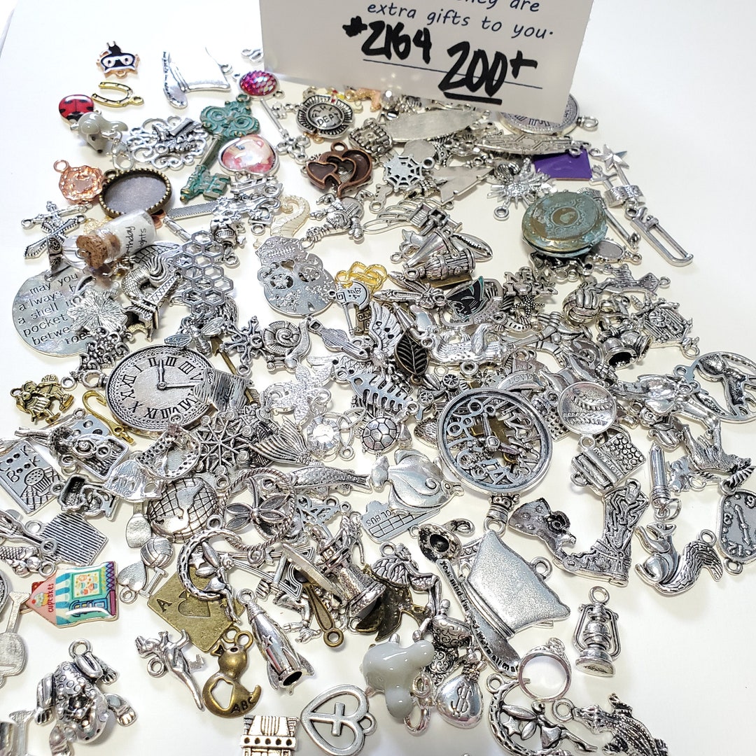 THIS SET Clearance 200 Different Charms No Doubles Bulk Charms Lot NO ...