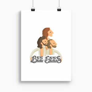 Bee Gees Print, Illustration to Decorate Your Home, Custom Gift ...