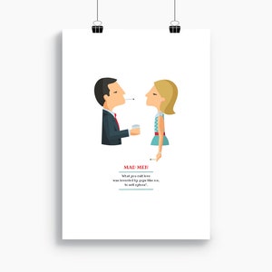 Mad Men Print With Quote, Illustration to Decorate Your Home, Custom ...