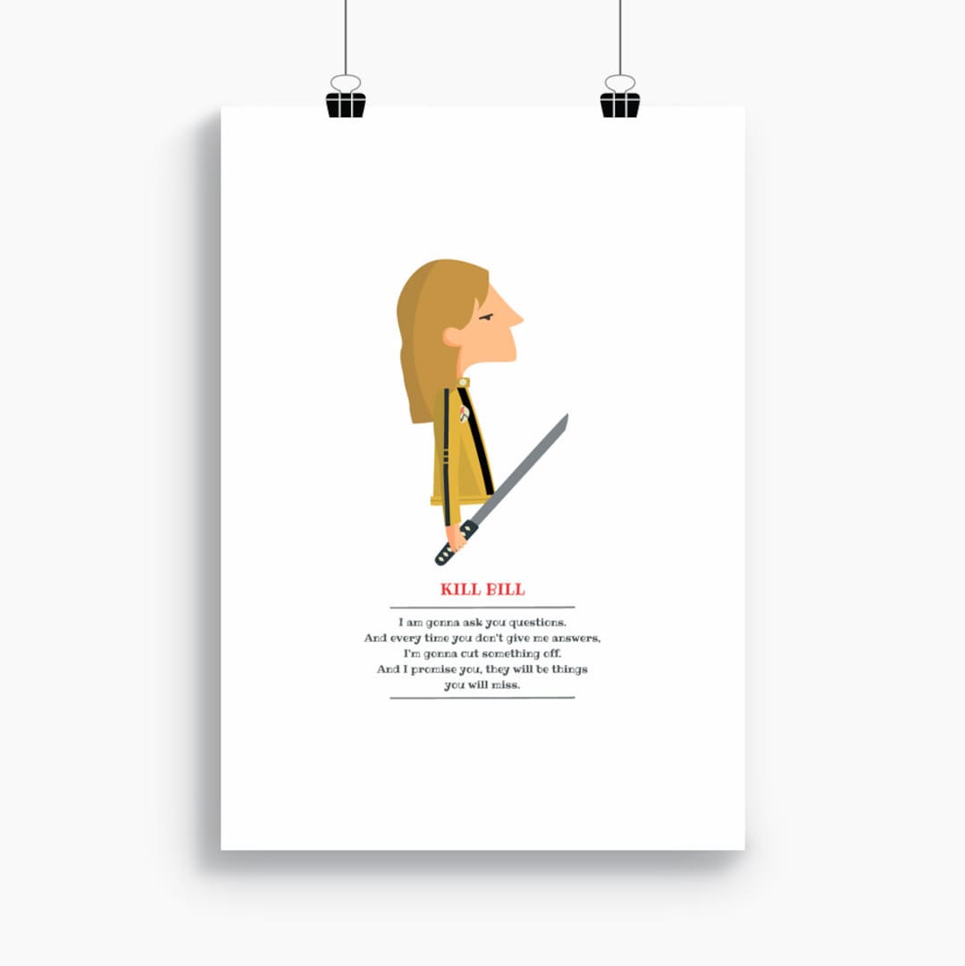 Kill Bill Print, Illustration to Decorate Your Home, Custom Gift ...