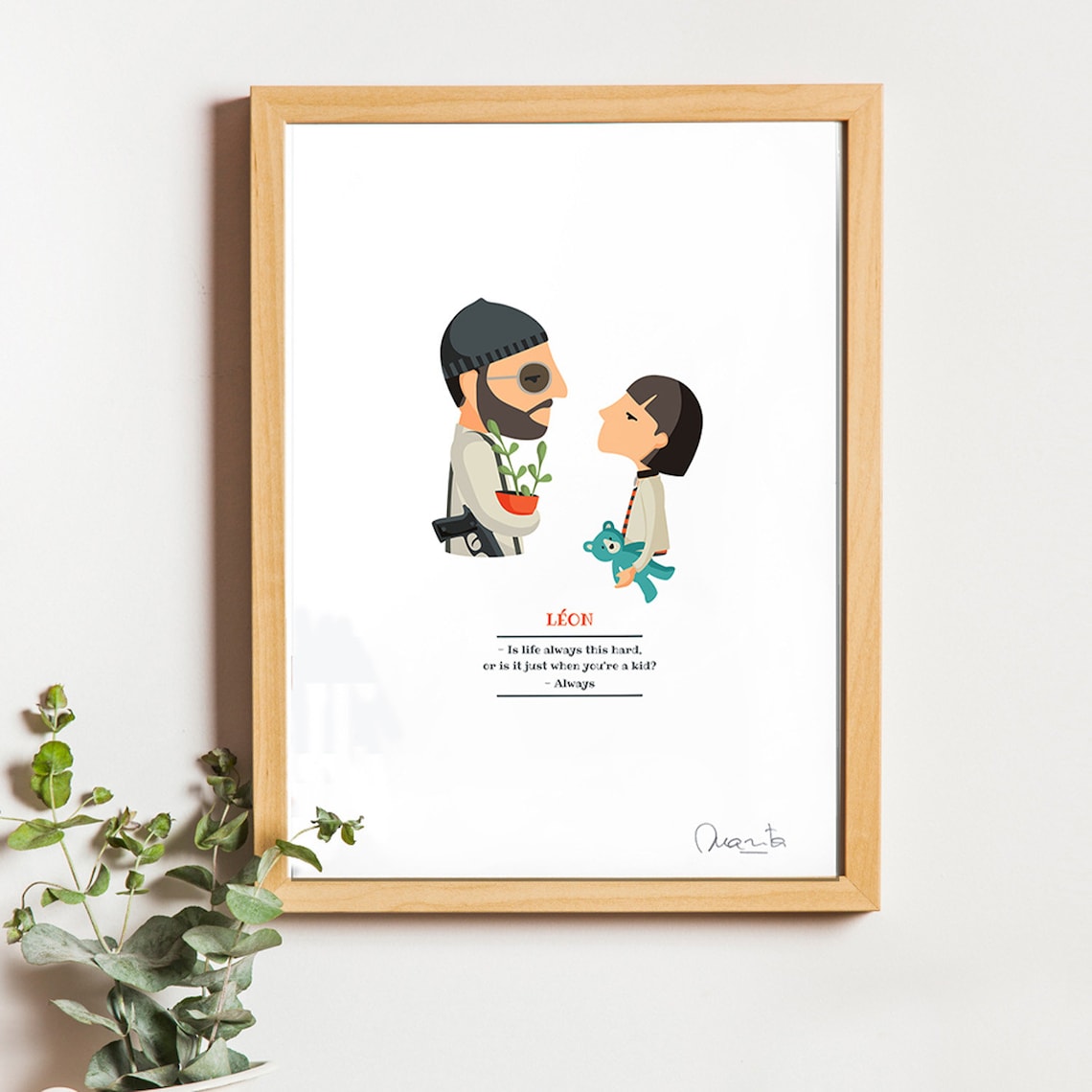 Léon: the Professional Print Illustration to Decorate Your - Etsy