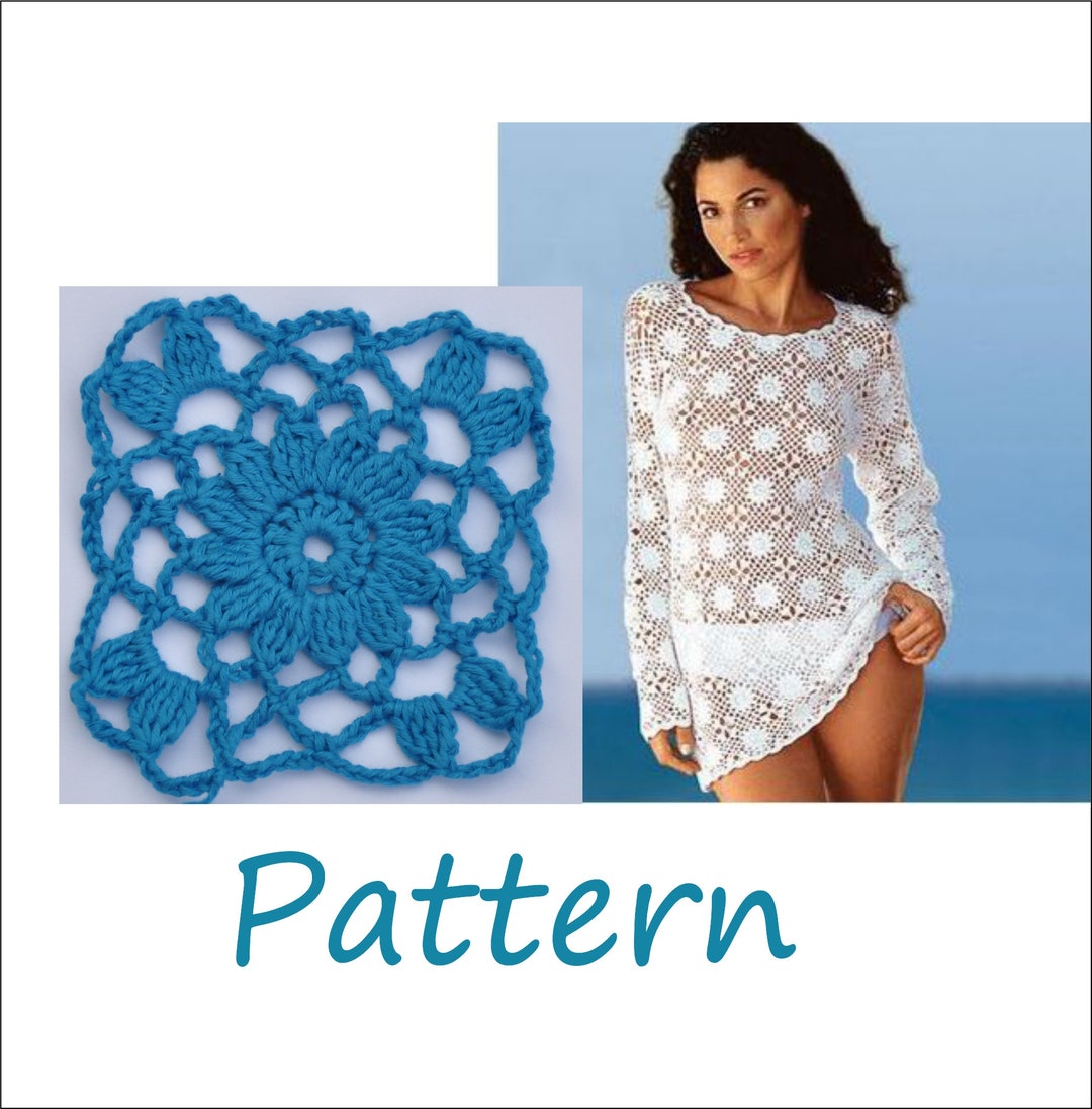 Beach Cover Up Crochet Tunic Pattern Sx 7xl Etsy