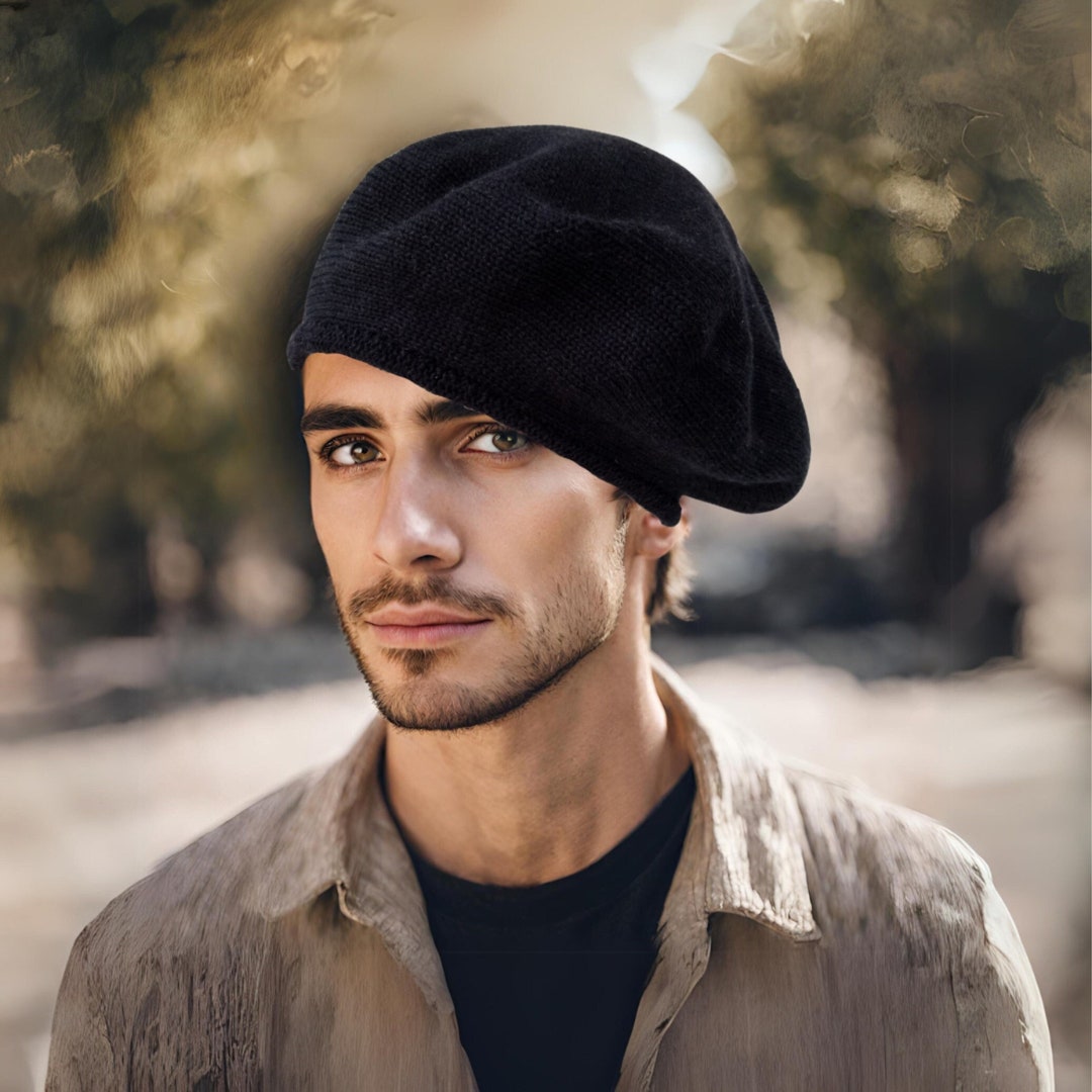 Cotton Mens Black Beret Gift for Men Hat - Etsy
