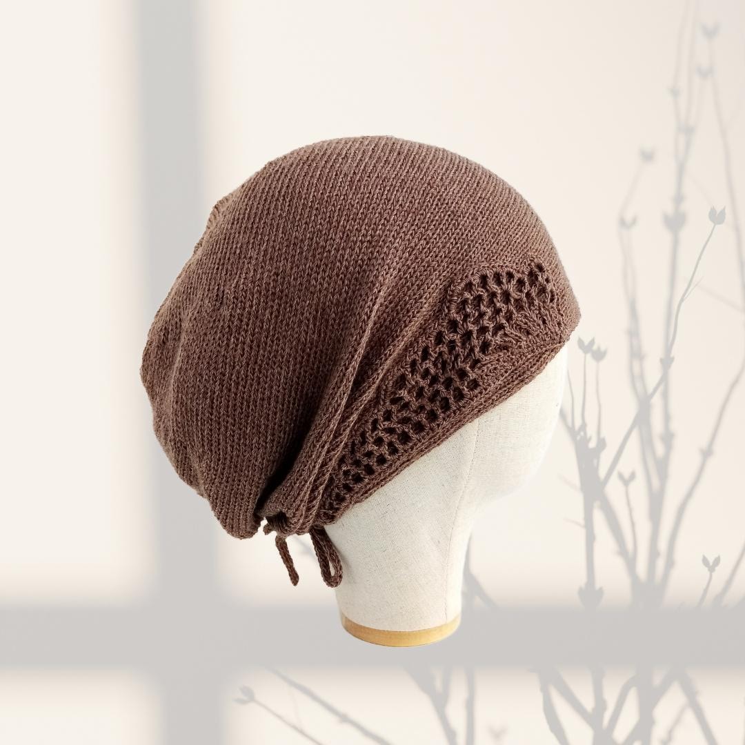 Womens Summer Linen Beanie Hat Chemo Cap Brown Hat Cotton - Etsy