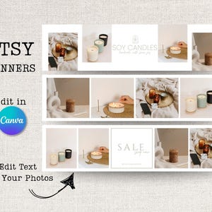 Editable Boho Etsy Banner Templates: Storefront Branding Kit (canva) - Etsy
