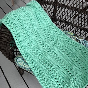Mint Crochet Chunky Throw PATTERN Instant Download Throw Blanket ...