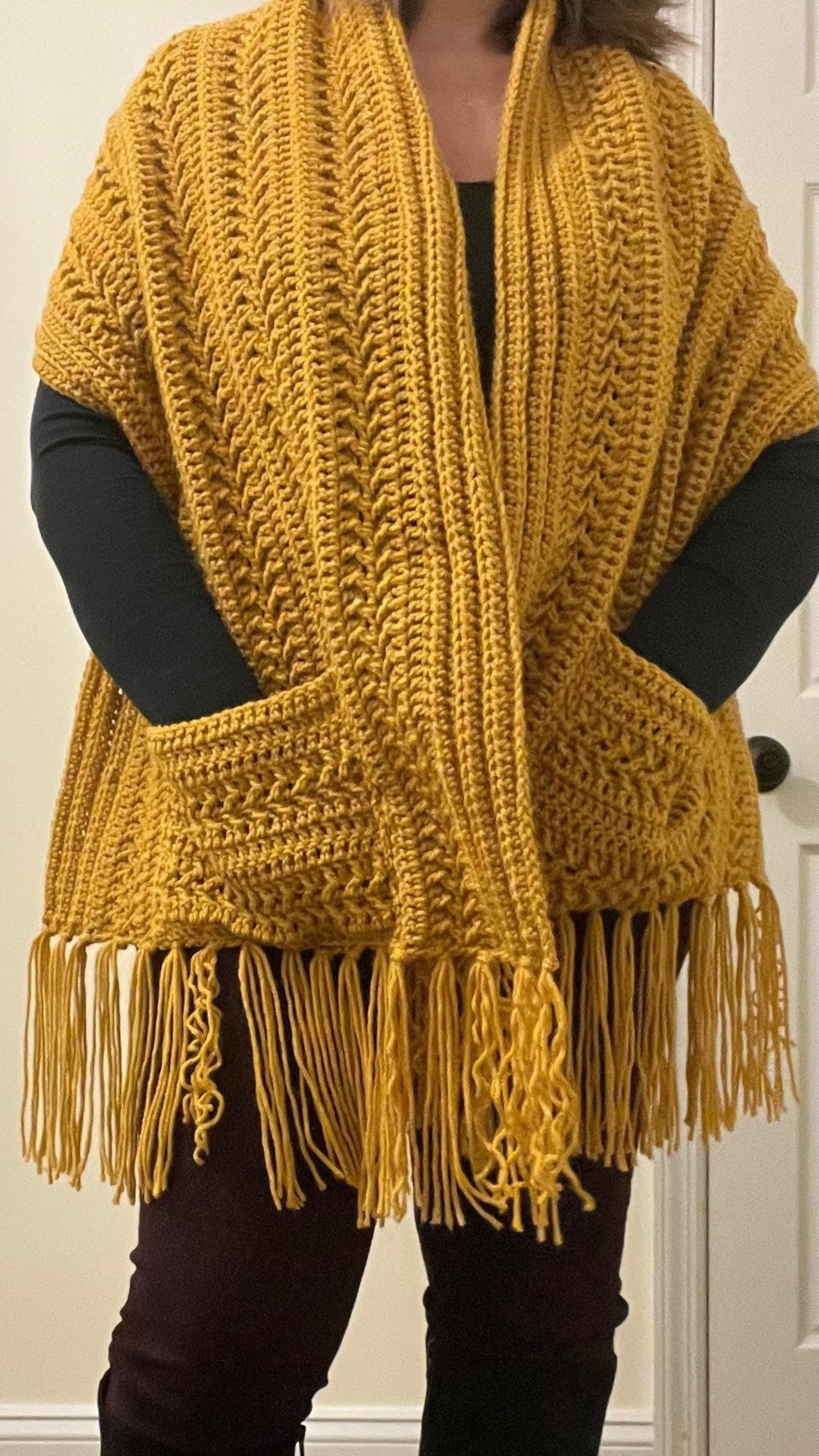 Crochet Shawl in Mustard PATTERN, Women Scarf Pattern, Crochet Wrap ...