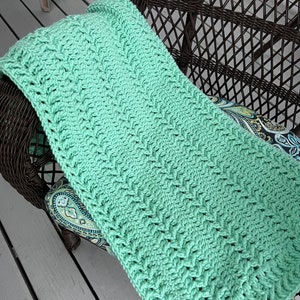 Mint Crochet Chunky Throw PATTERN Instant Download Throw Blanket ...