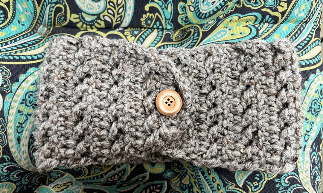 Crochet Headband With Button Closure Headband Ear Warmer - Etsy
