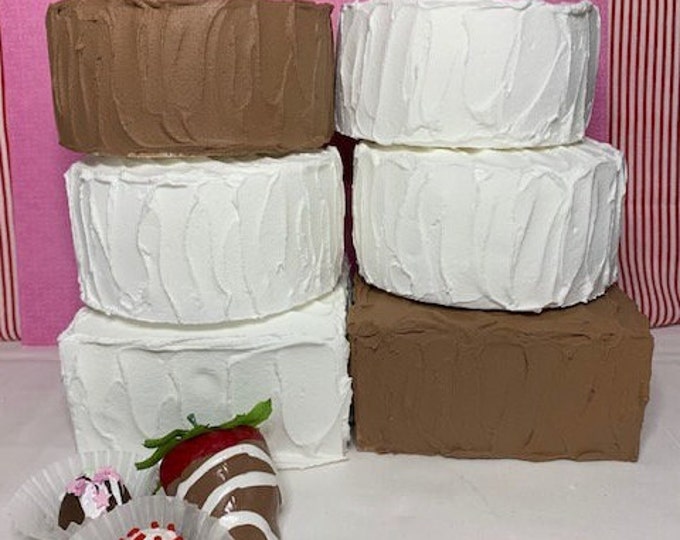 One Fake Cake BASE Vanilla or Chocolate Faux Frosting DECORATE Your OWN ...