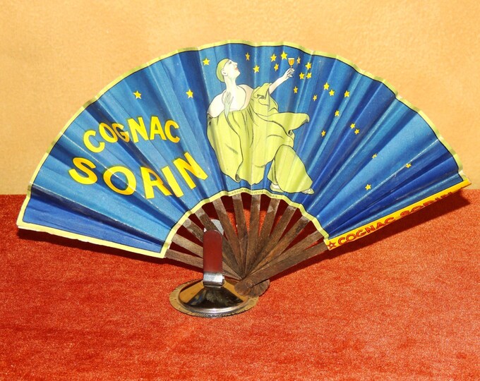 Art Deco French Paper Advertising Fan for Cognac Sorin 1925 - Etsy