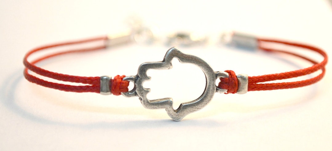 Red String Hamsa Bracelet: Silver Hand of Fatima Kabbalah Jewelry - Etsy