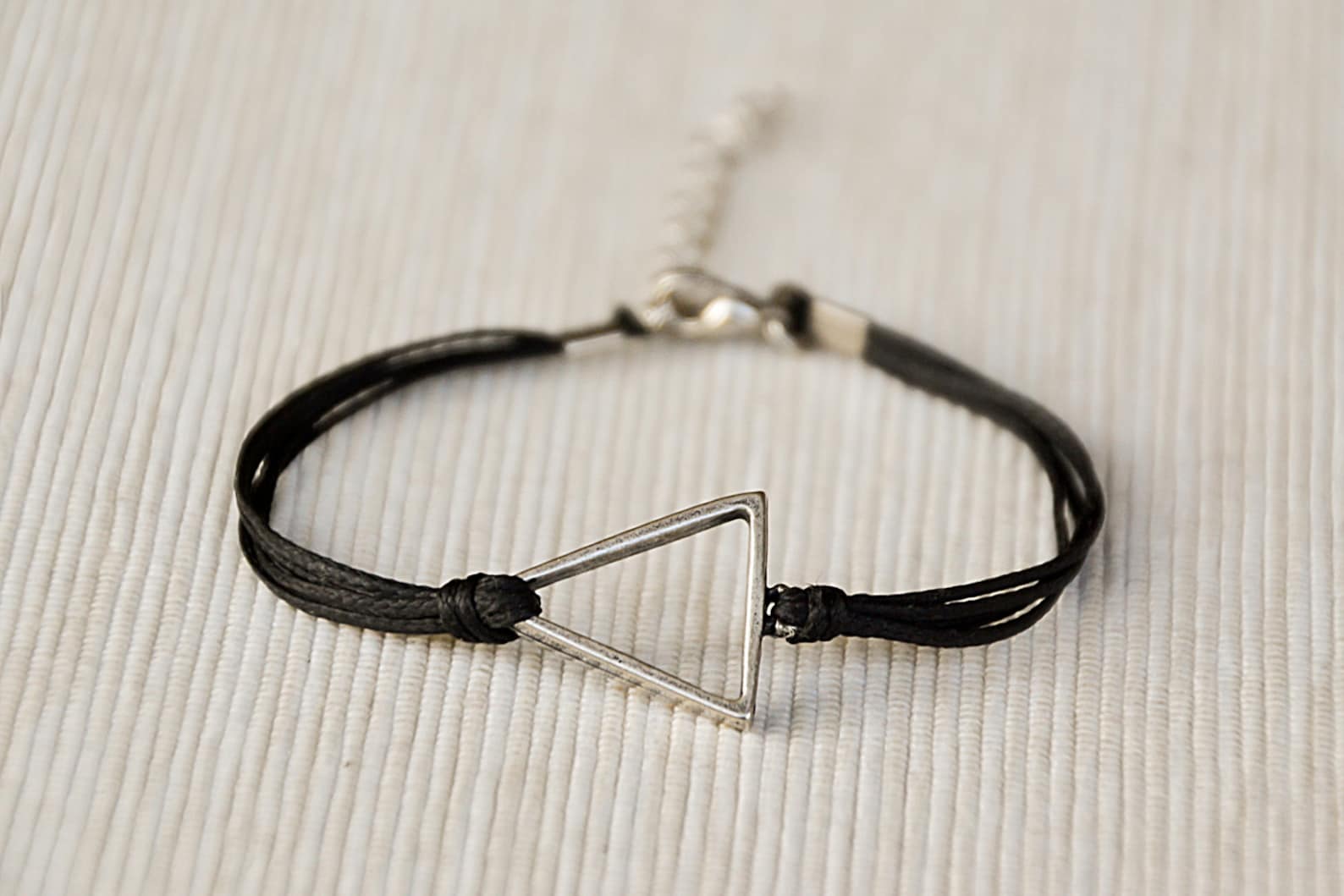 Triangle Bracelet, Women Bracelet With Silver Triangle Charm ...