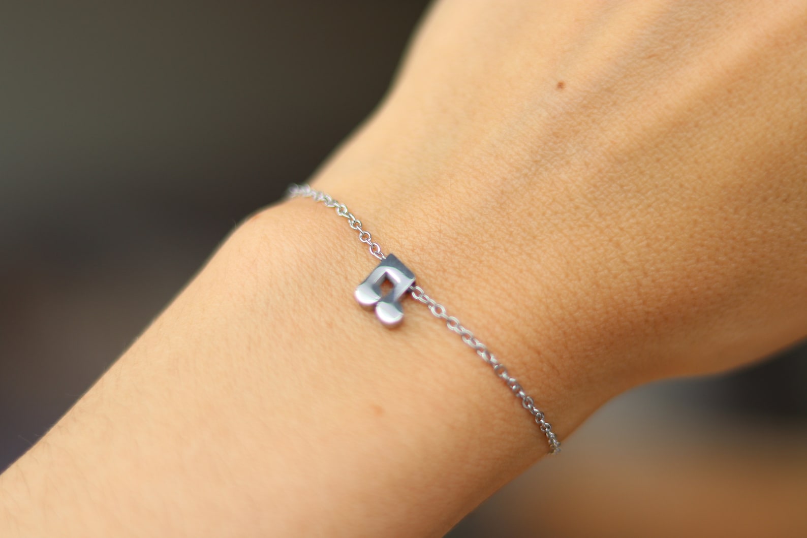 Music Note Bracelet, Waterproof Silver Chain Bracelet, Tiny Music Note ...