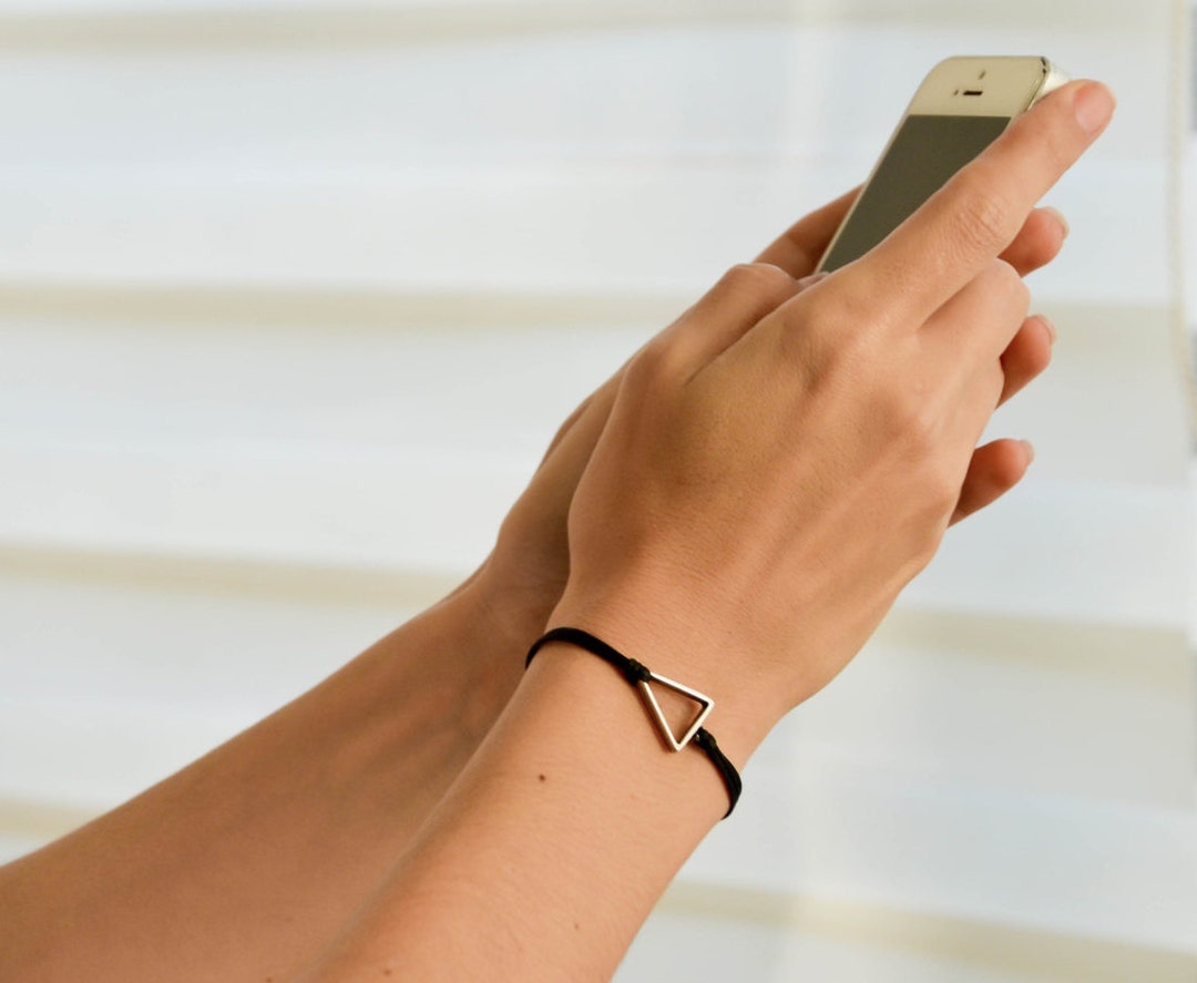 Triangle Bracelet Women Bracelet With Silver Triangle Charm - Etsy