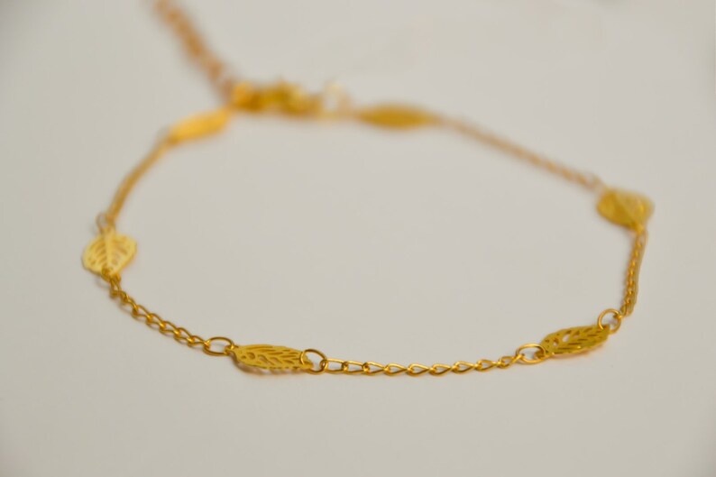 Gold Anklet Elegant 24k Gold Plated Chain Ankle Bracelet With - Etsy