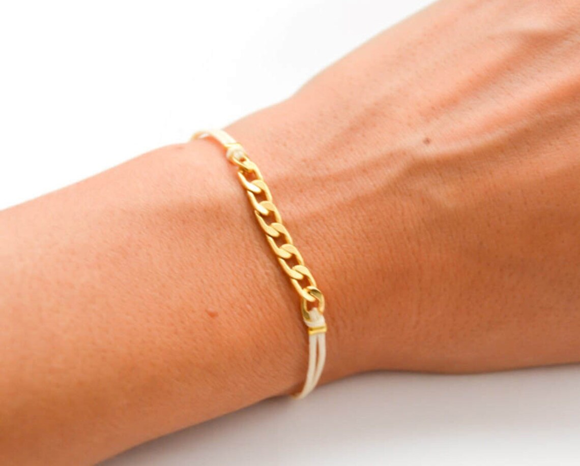 Bracelet for Her Gold Bracelet Cord Bracelet Gold Plated | Etsy