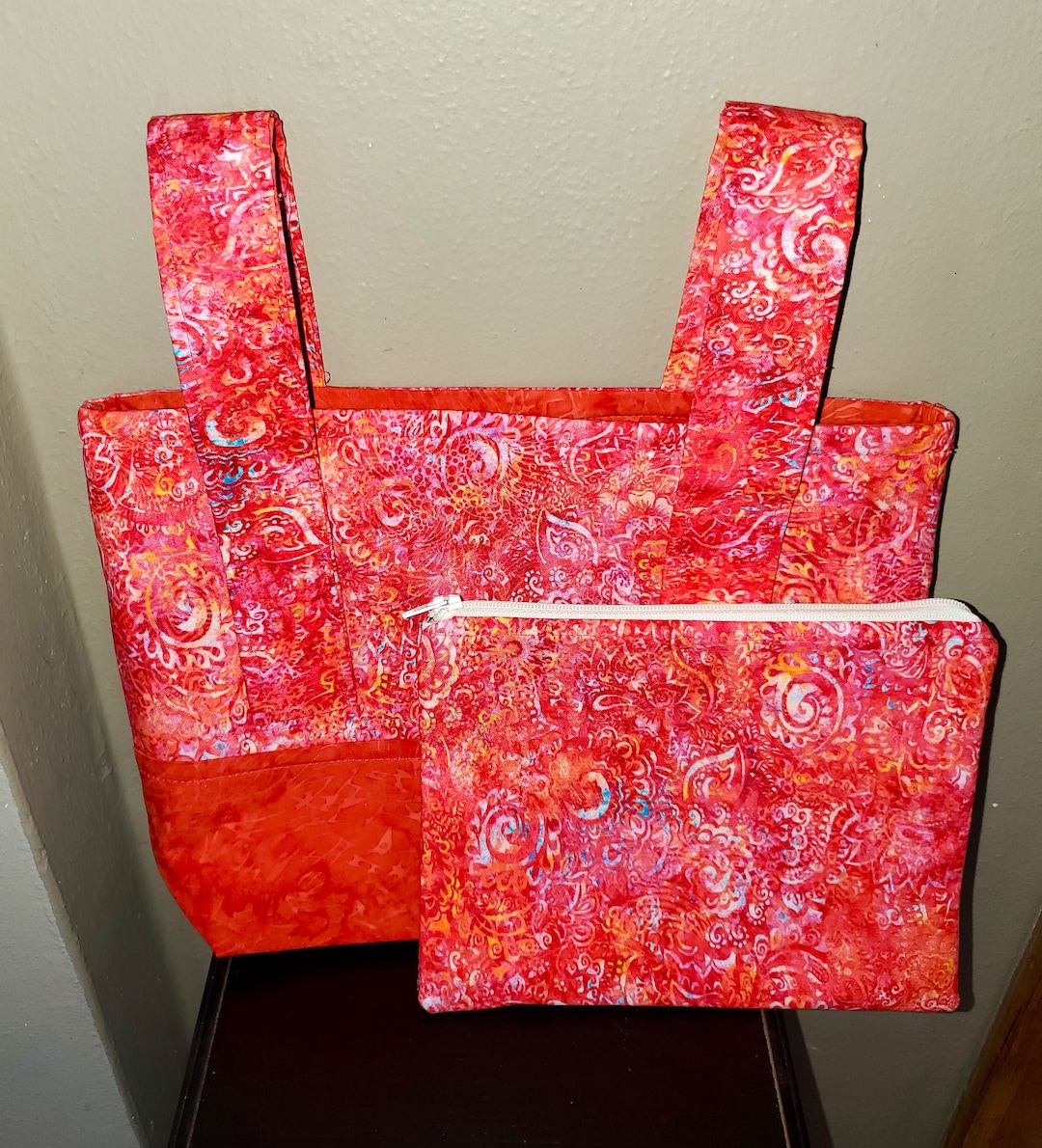 Pretty Fabric Walker Tote Bag With Zippered Pouch - Etsy