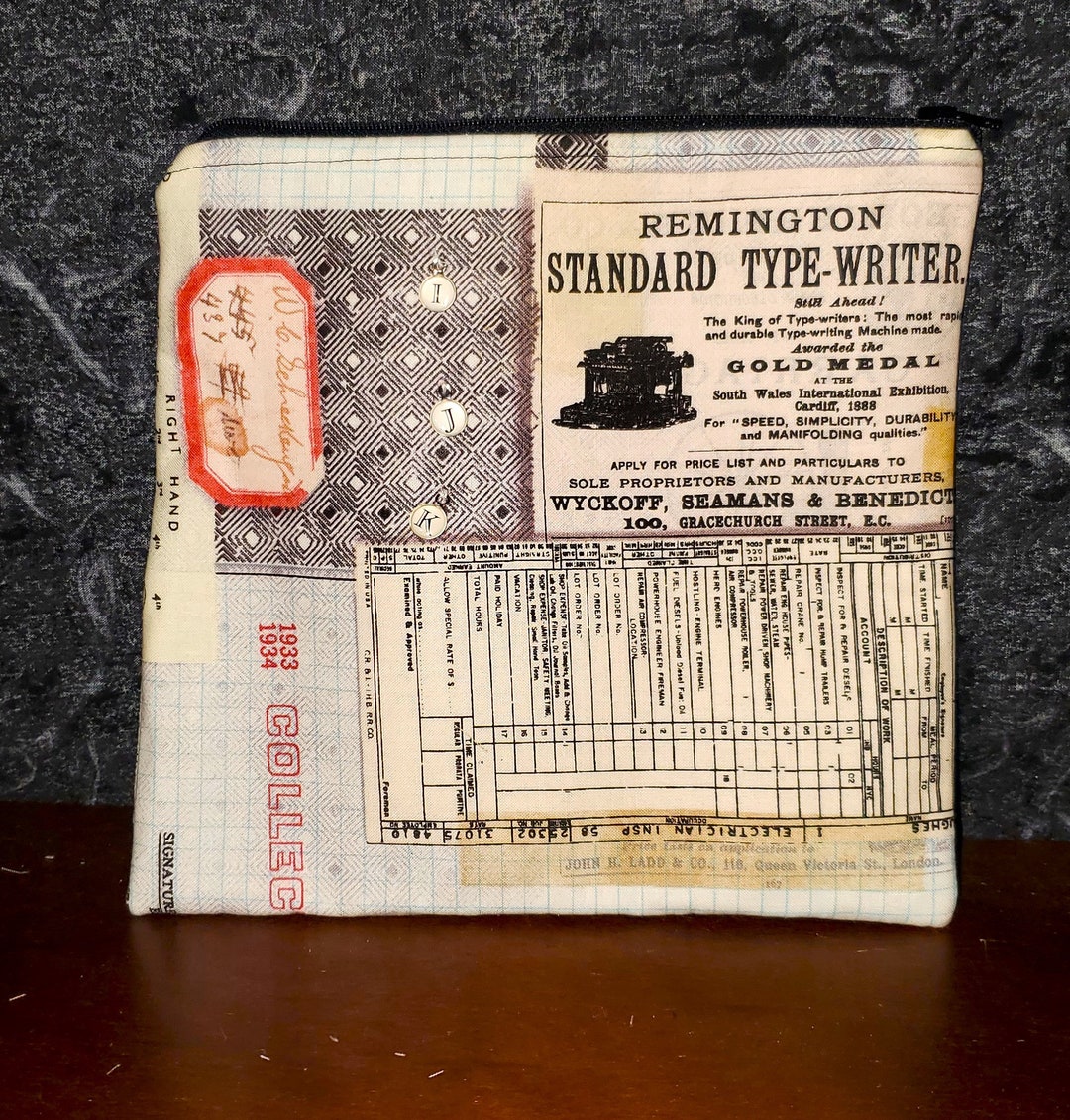 Tim Holtz Typewriter Fabric Bag or Purse Pouch - Etsy