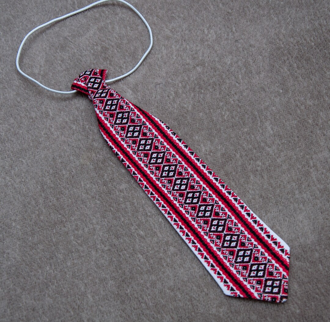 Ukrainian Tie for Children Vyshyvanka. Red Folk Necktie. Children's ...