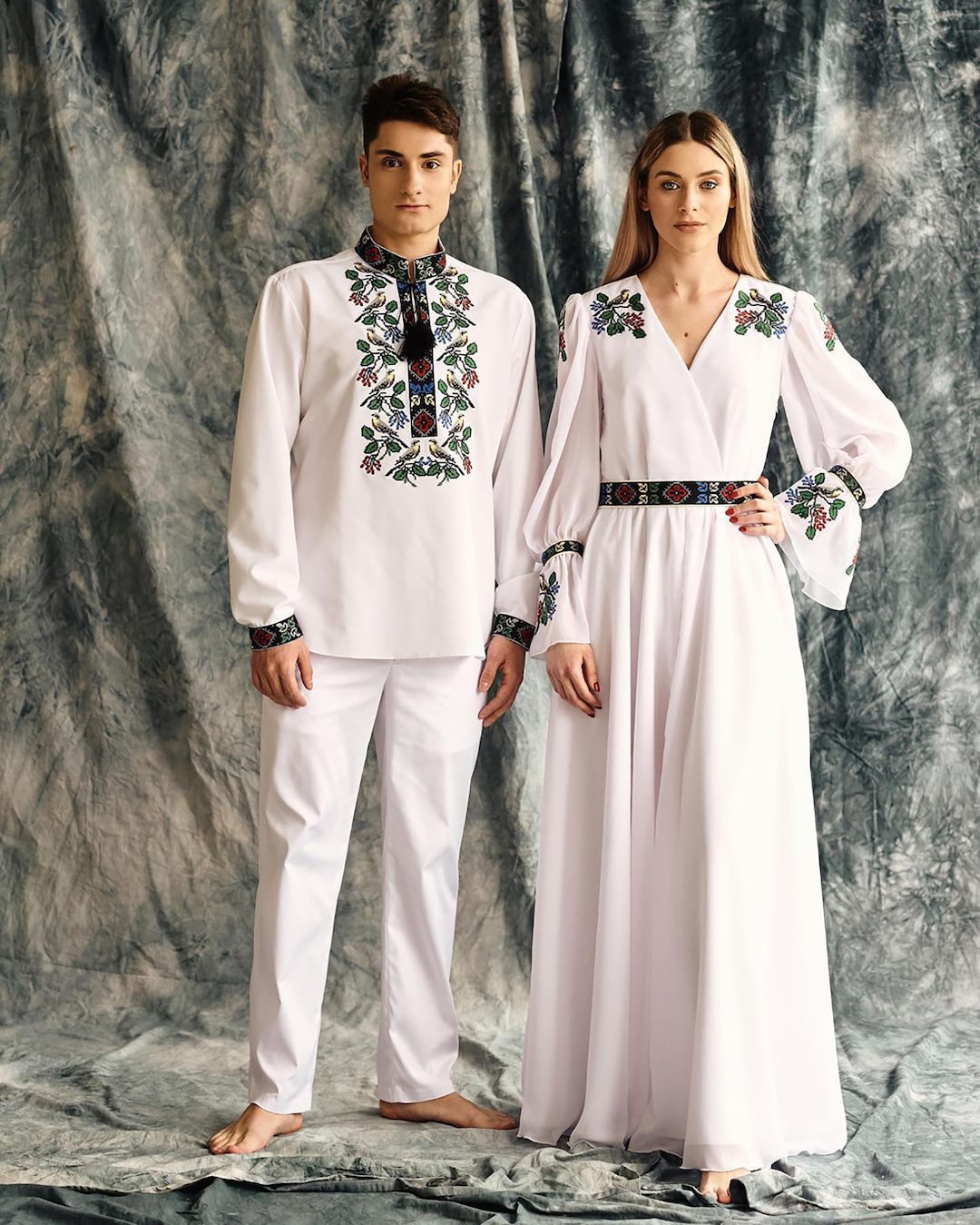 Vyshyvanka Ukraine Dress and Shirt, Ukrainian Clothing Embroidered Set ...