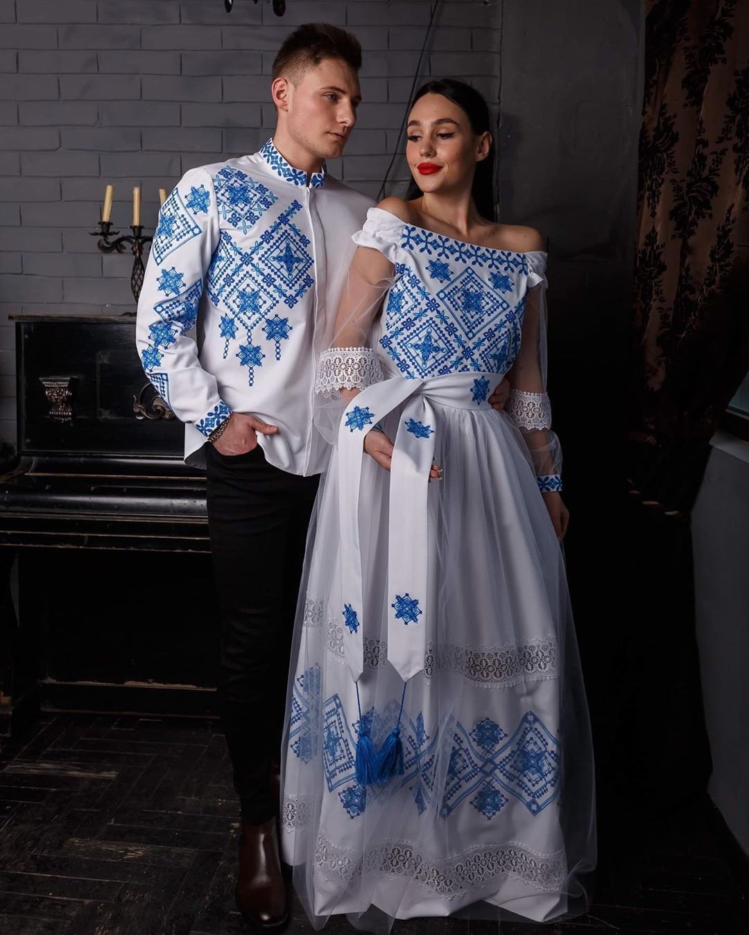 Vyshyvanka Ukraine Dress and Shirt, Ukrainian Clothing Embroidered Set ...
