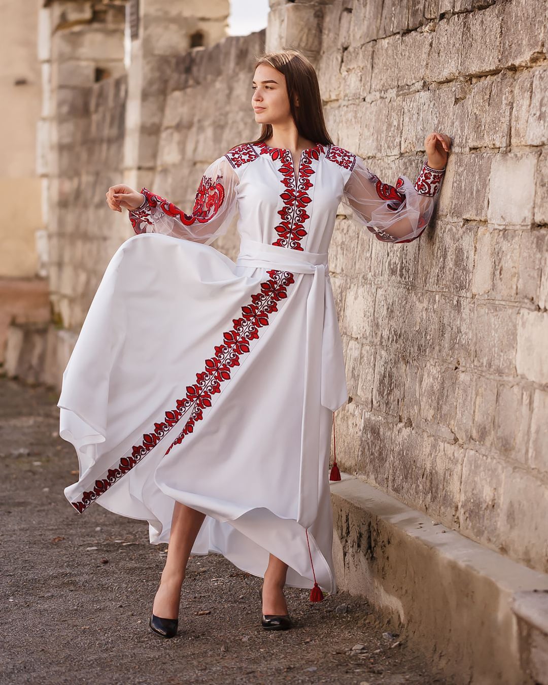 Ukrainian Wedding Dress, Vyshyvanka Stylish Dress, Ukrainian Cross ...