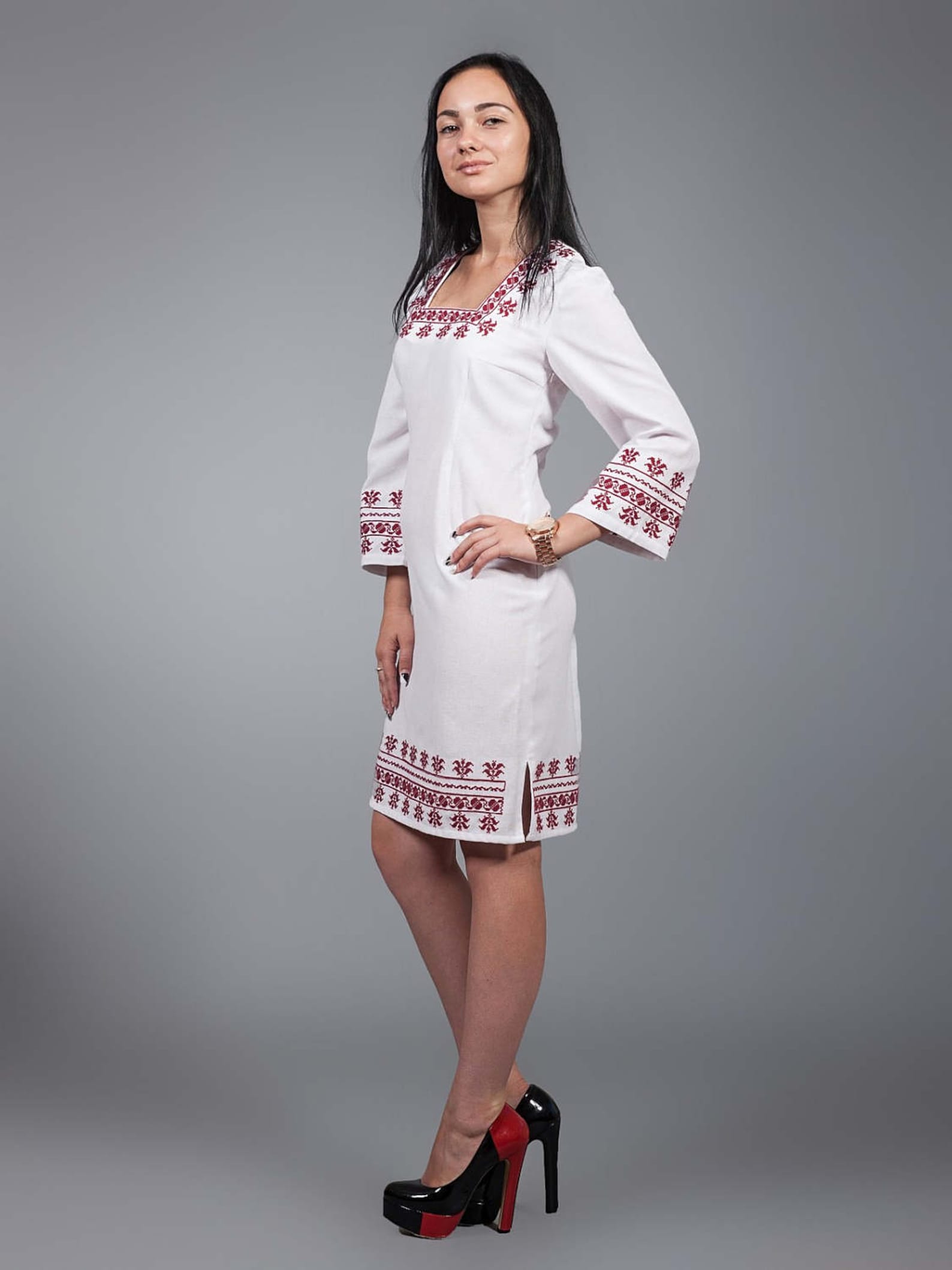 Vyshyvanka Ukraine Dress, Ukrainian Cross-stitch Embroidered Stylish ...