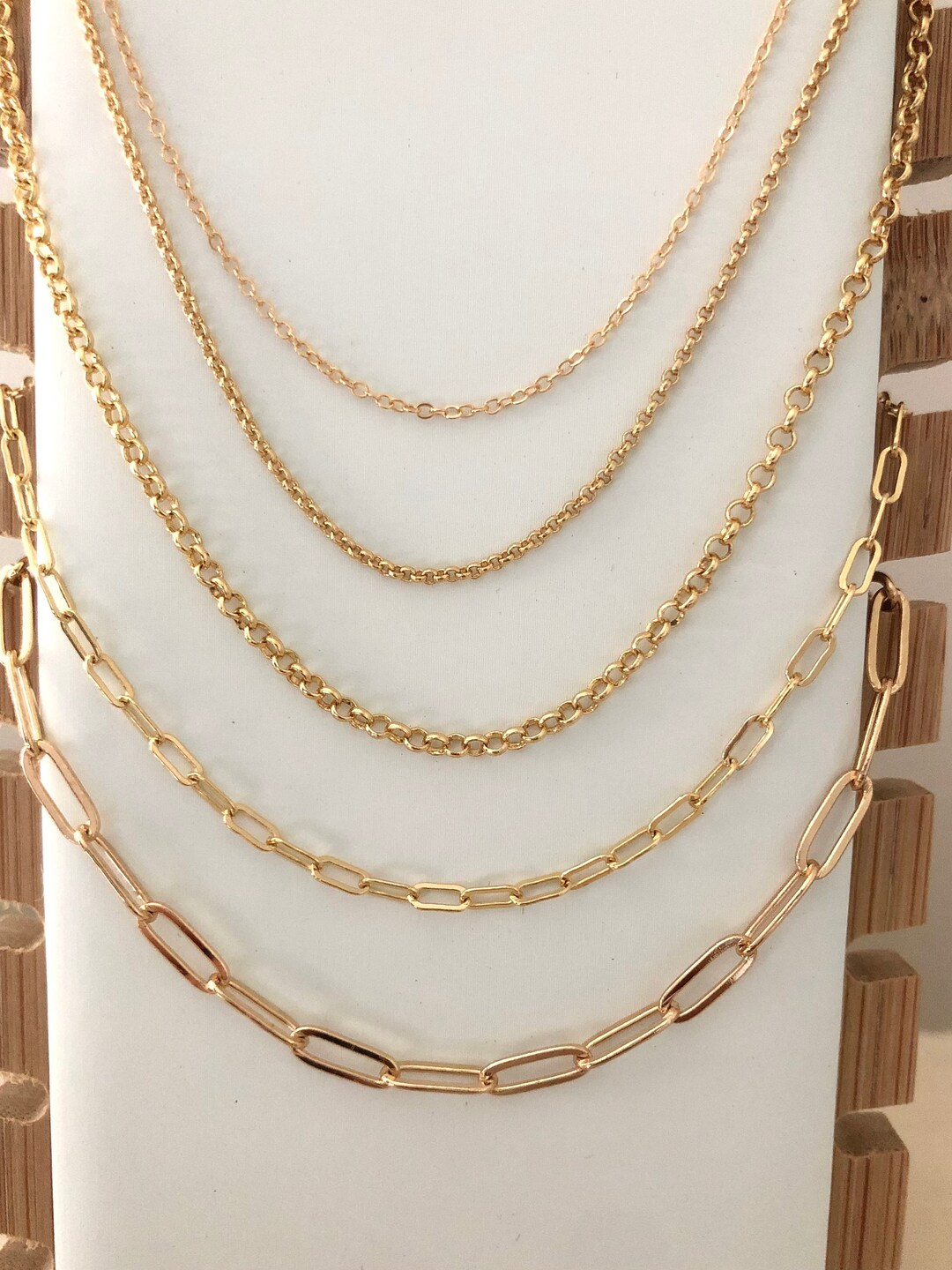 Gold Filled Chains: 5 Chain Options Among Delicate Flat Cable - Etsy