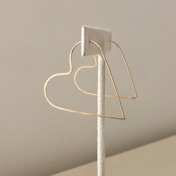 Open Heart Earrings - Etsy