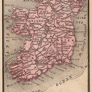 1888 Tiny IRELAND Map Antique MINIATURE Map of Ireland Wall - Etsy