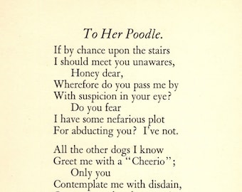 Cute Vintage Dog Poem Poetry Print Wall Decor Memorial 1930s Joe Walker ...