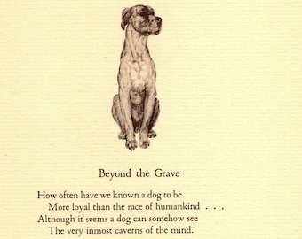 1940s Vintage Dog Poem Poetry Print Wall Decor Dog Ode Memorial Print ...