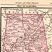 1888 Tiny ALABAMA State Map Miniature Vintage Map of Alabama Library ...