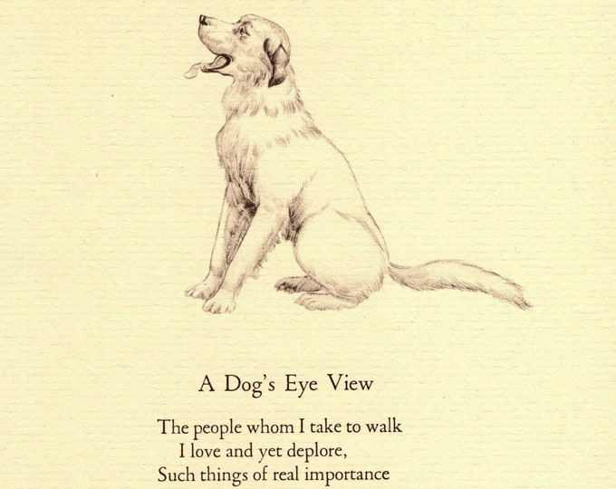 1940s Vintage Dog Poem Poetry Print Wall Decor Dog Ode Memorial Print ...