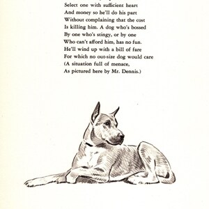 1940s Great Dane Poetry Print Wall Art Decor Morgan Dennis Great Dane ...