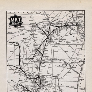 1924 Antique Missouri Kansas and Texas Railway Map Vintage MKT Railroad ...