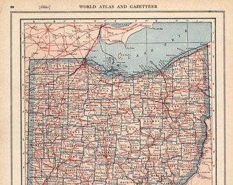 Antique Ohio Map - Etsy