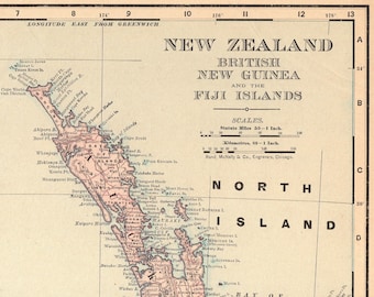 Old Map New Zealand - Etsy