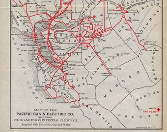 Pacific Electric Map - Etsy