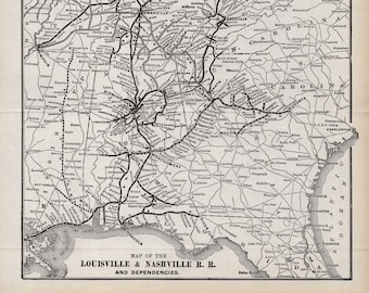 L and N Railroad Map - Etsy