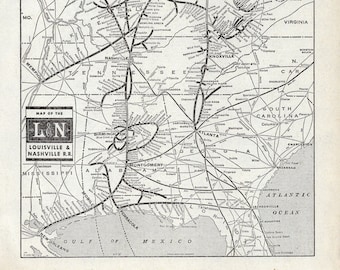 L and N Railroad Map - Etsy