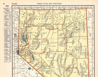 Nevada State Wall Map Large Print Poster 24x30 - Etsy Israel