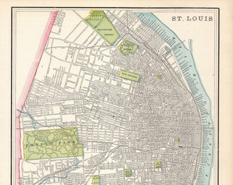 Home & Living St Louis Map of St Louis Street Map Wall Art Decor ...