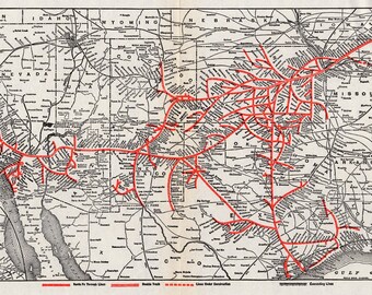 Santa Fe Railroad Map - Etsy