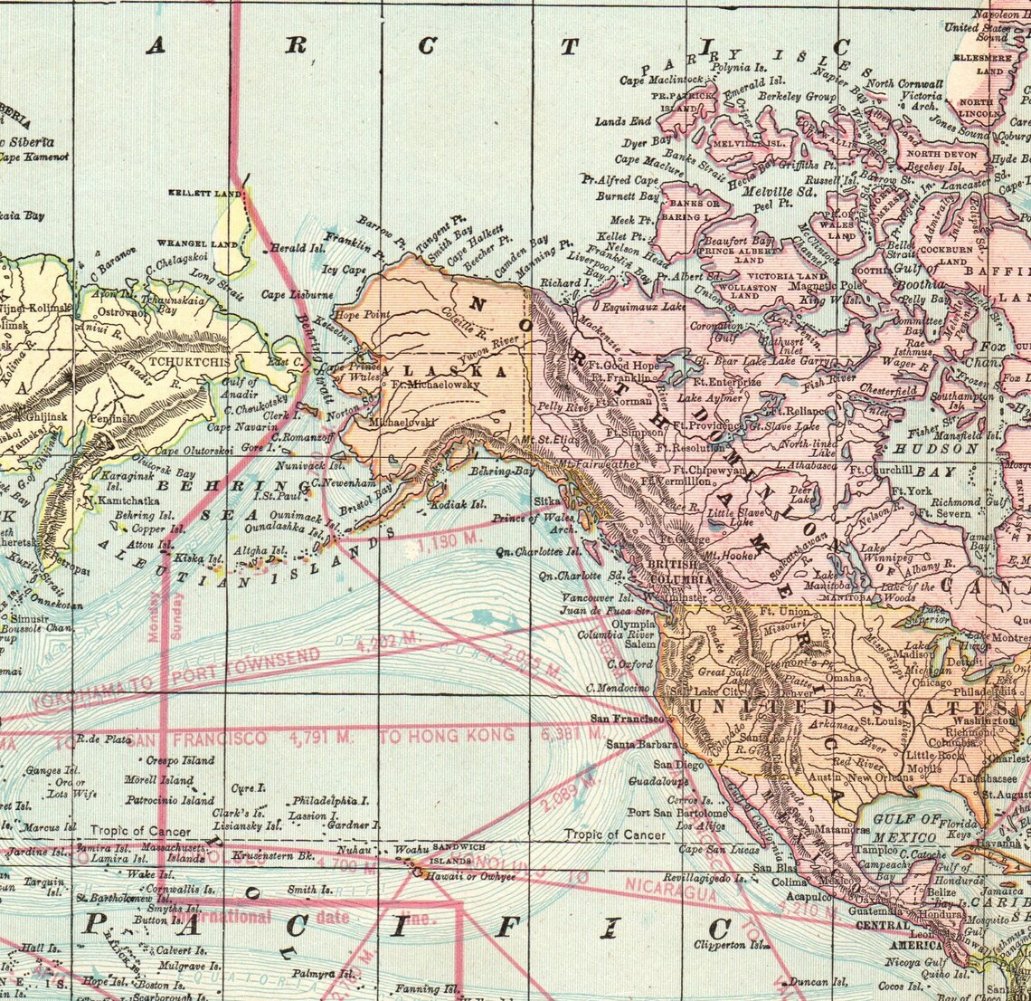 Large Antique WORLD Map 1901 George Cram Atlas Map of the World Gallery ...