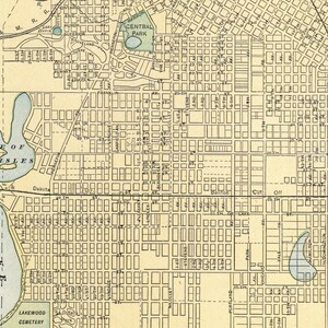 1900 Antique MINNEAPOLIS Street Map George Cram Minneapolis City Map ...
