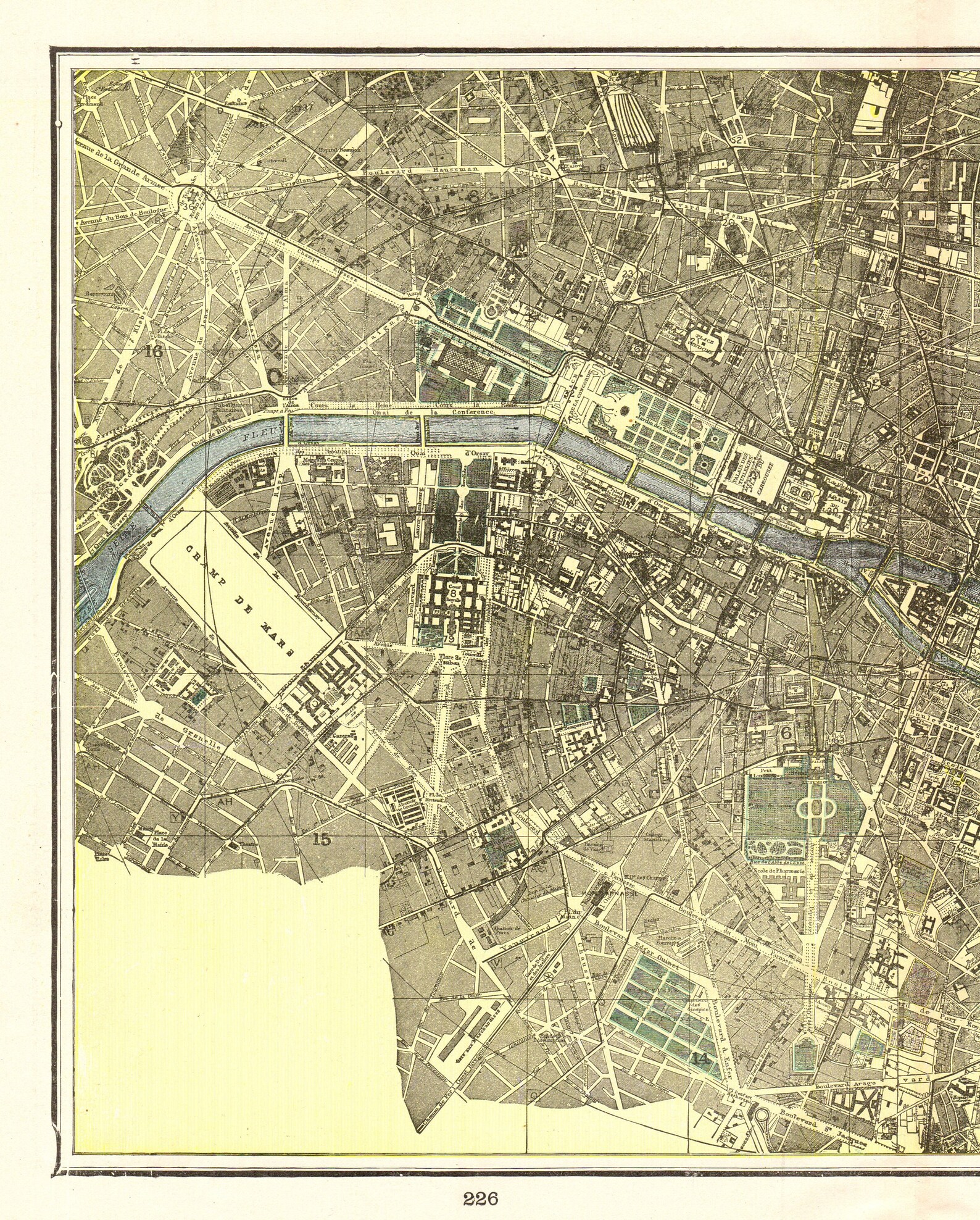 1898 Antique PARIS France Street Map Vintage City Map of Paris | Etsy