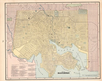 Old City Map of Baltimore, Maryland - Etsy